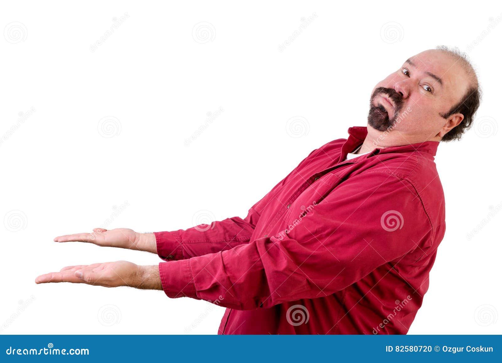 Man with Upturned Hands Looking Over Shoulder Stock Photo - Image of ...