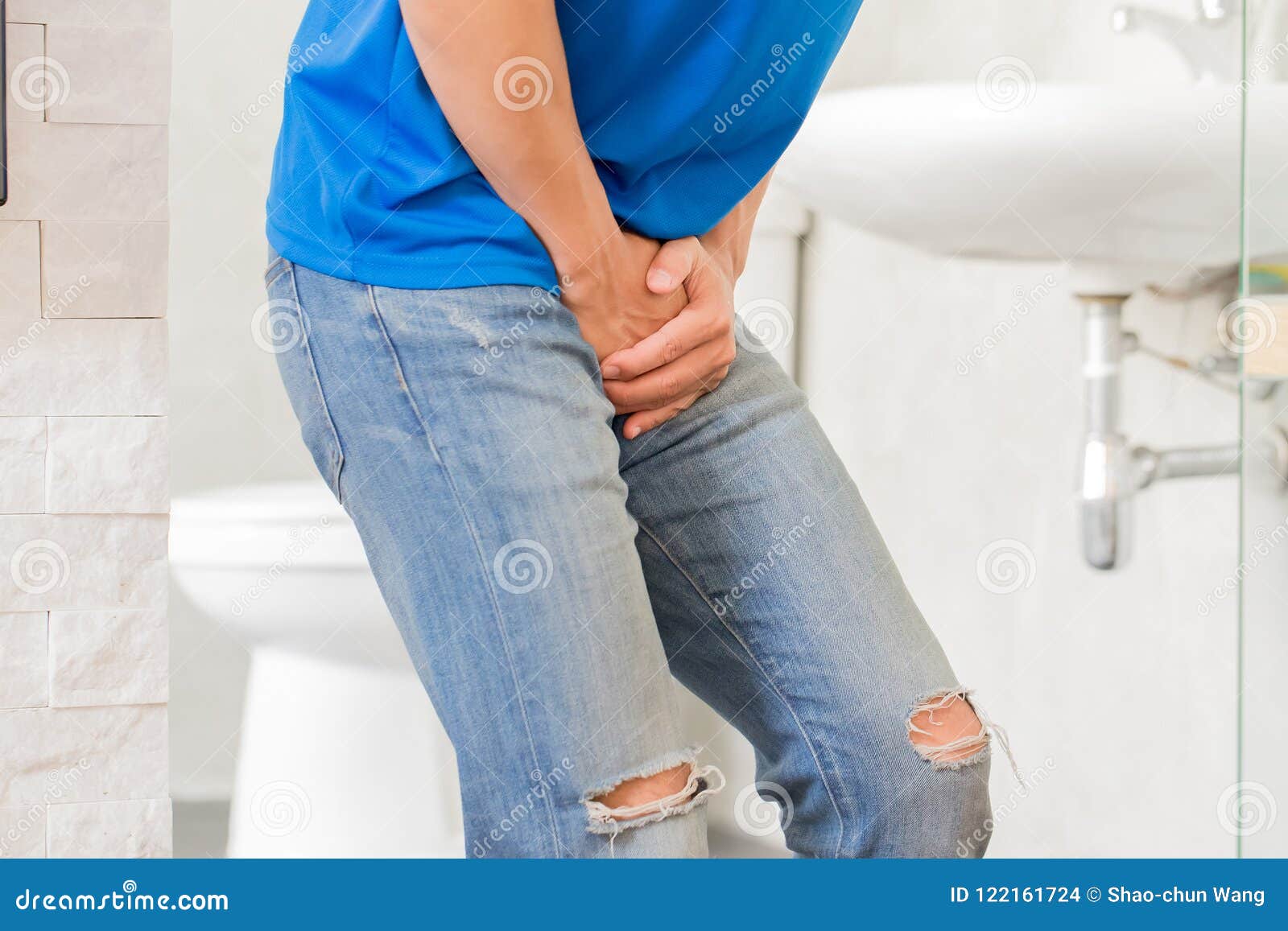 Man with urine urgency stock photo. Image of pain, fresh - 122161724