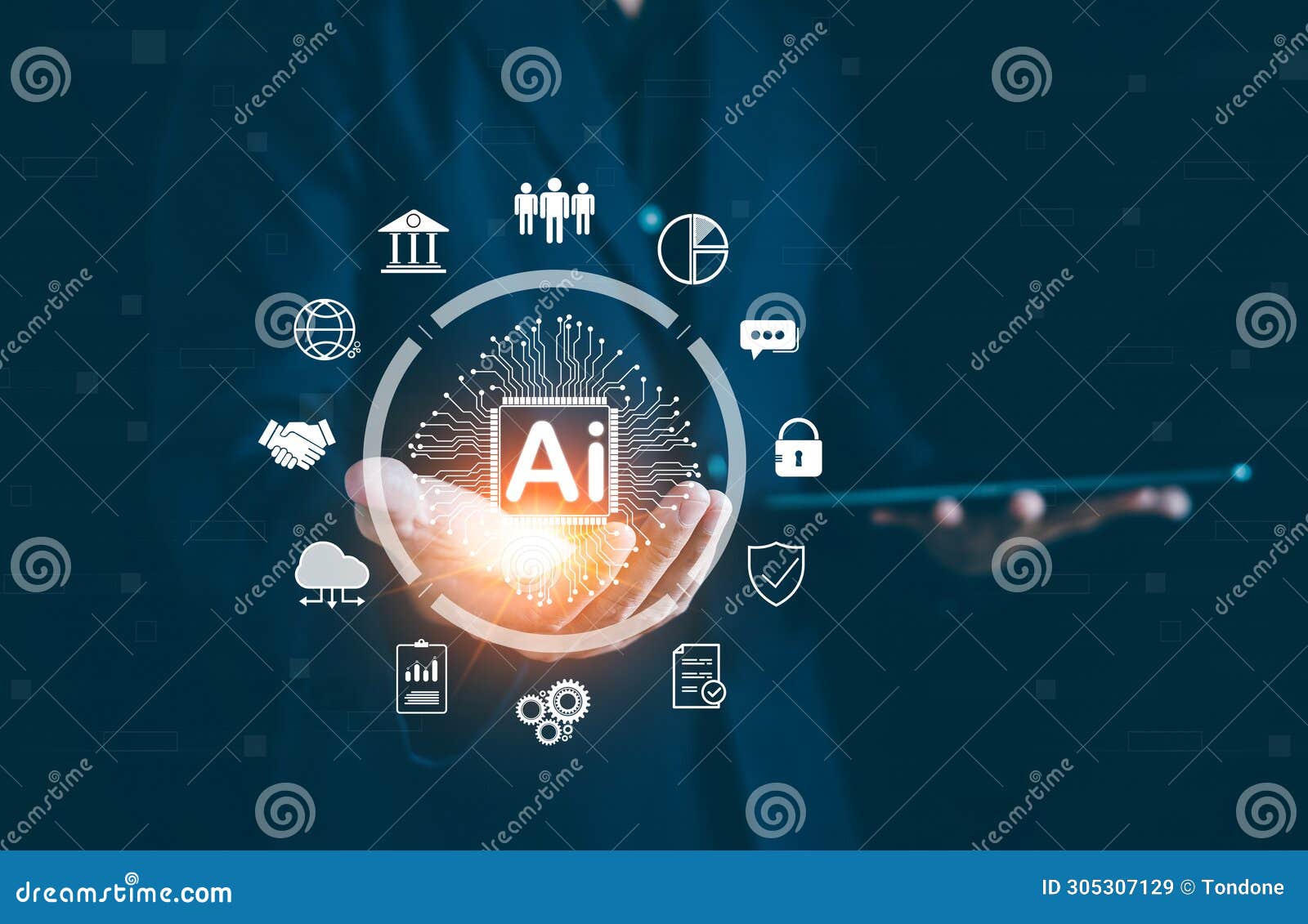Man Use AI To Help Analytics, Technology and People Concept, AI Experts ...