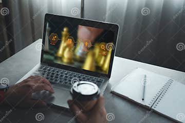 Man Use Computer for Checking To Do on Computer Screen. PDCA Concept ...