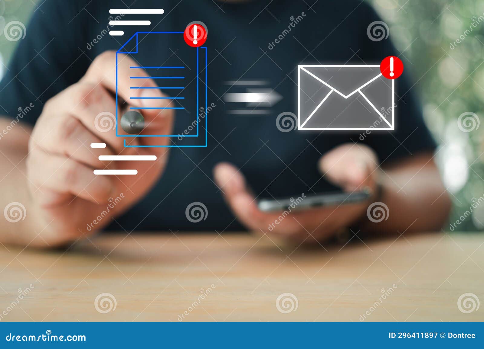 Man Use Digital Pen To Sign Documents and Sending Documents E-mail ...