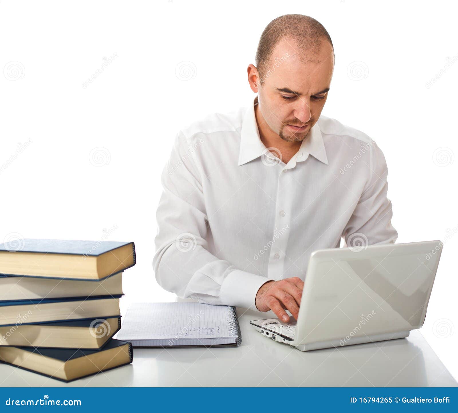Man use laptop stock image. Image of laptop, adult, book - 16794265