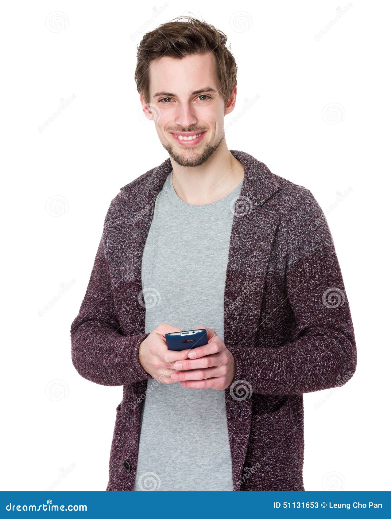 Man use of mobile phone stock image. Image of cutout - 51131653