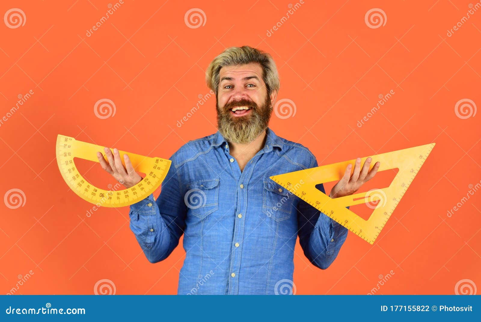 Man Use Ruler. Math or Mathematics. Stem Education Concept. Study ...