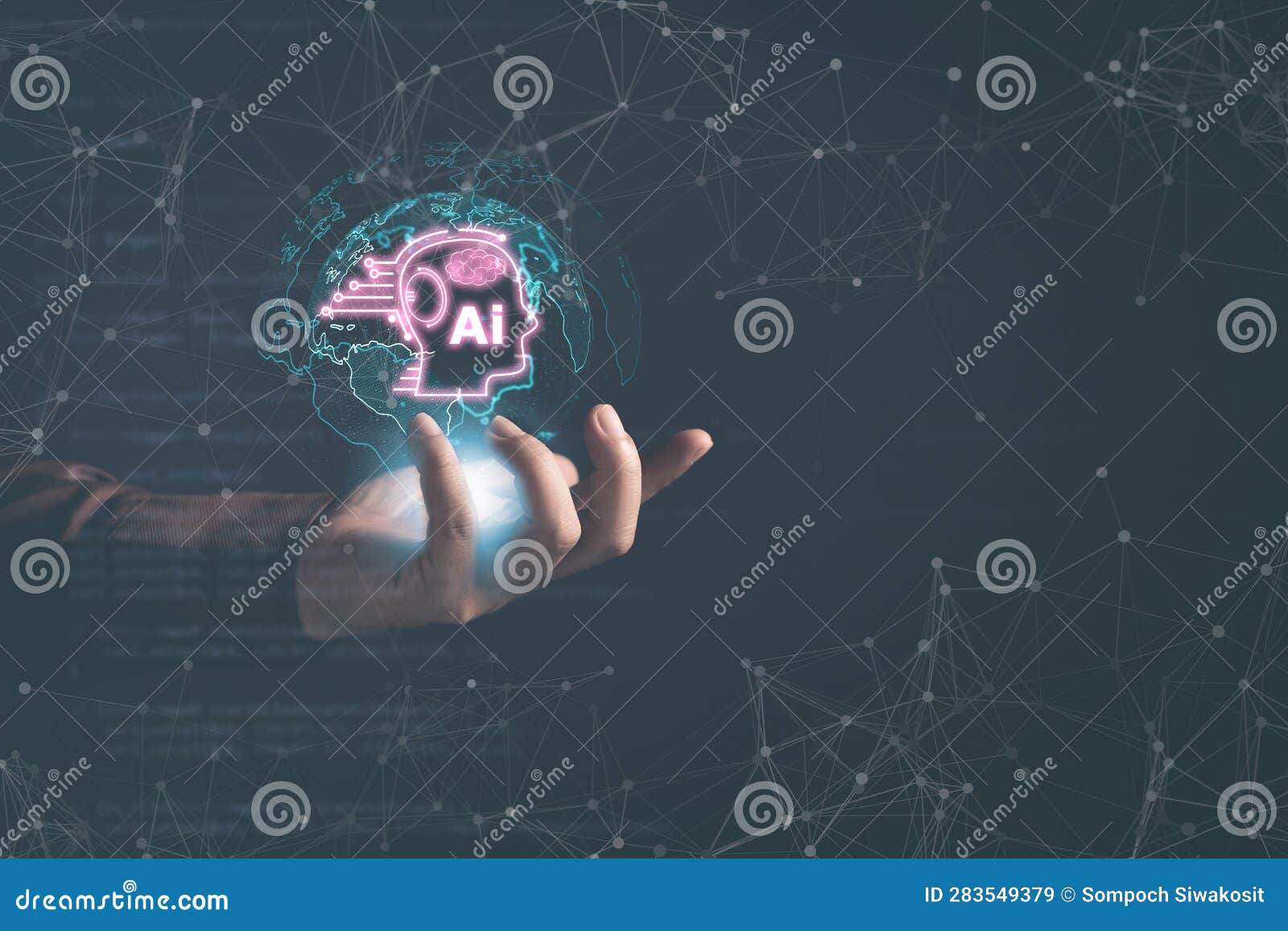Man Use Tablet Command Prompt Ai Chat Big Data Storage Stock Image Image Of Digital Command