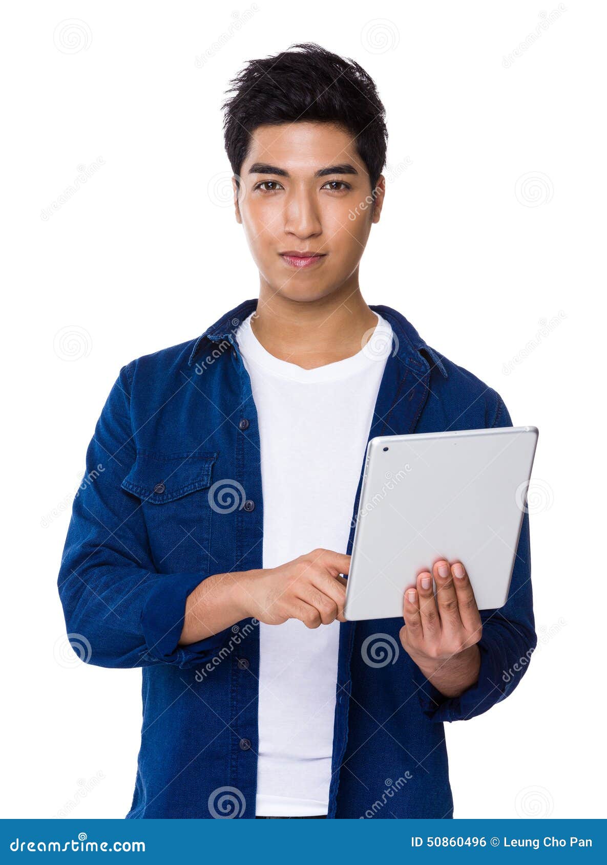 Man use of tablet stock photo. Image of indian, isolated - 50860496