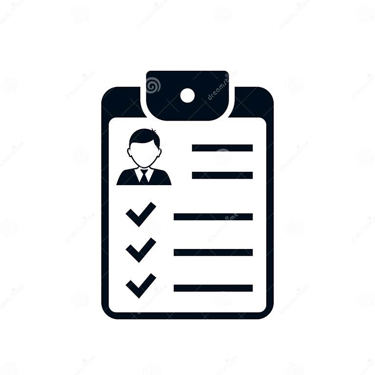 Man User Checklist Icon. Vector Clipboard with Man Profile Stock Vector ...