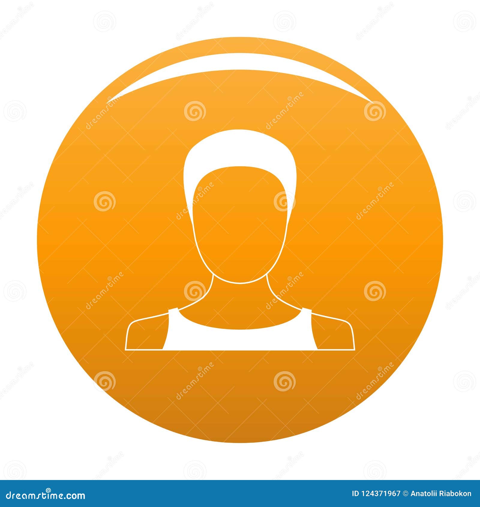 Man user icon orange stock illustration. Illustration of avatar - 124371967