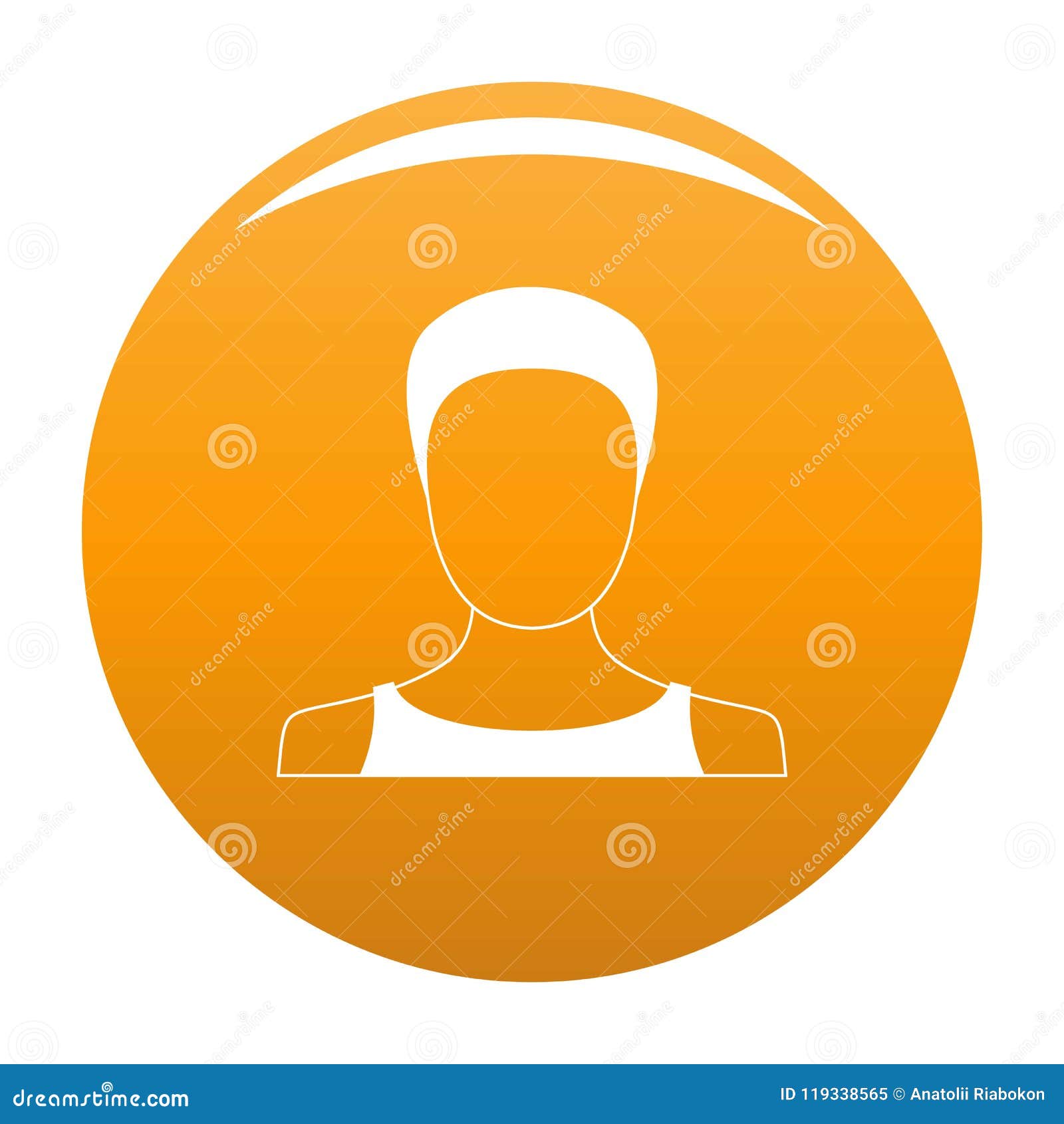 Man User Icon Vector Orange Stock Vector - Illustration of pictogram ...