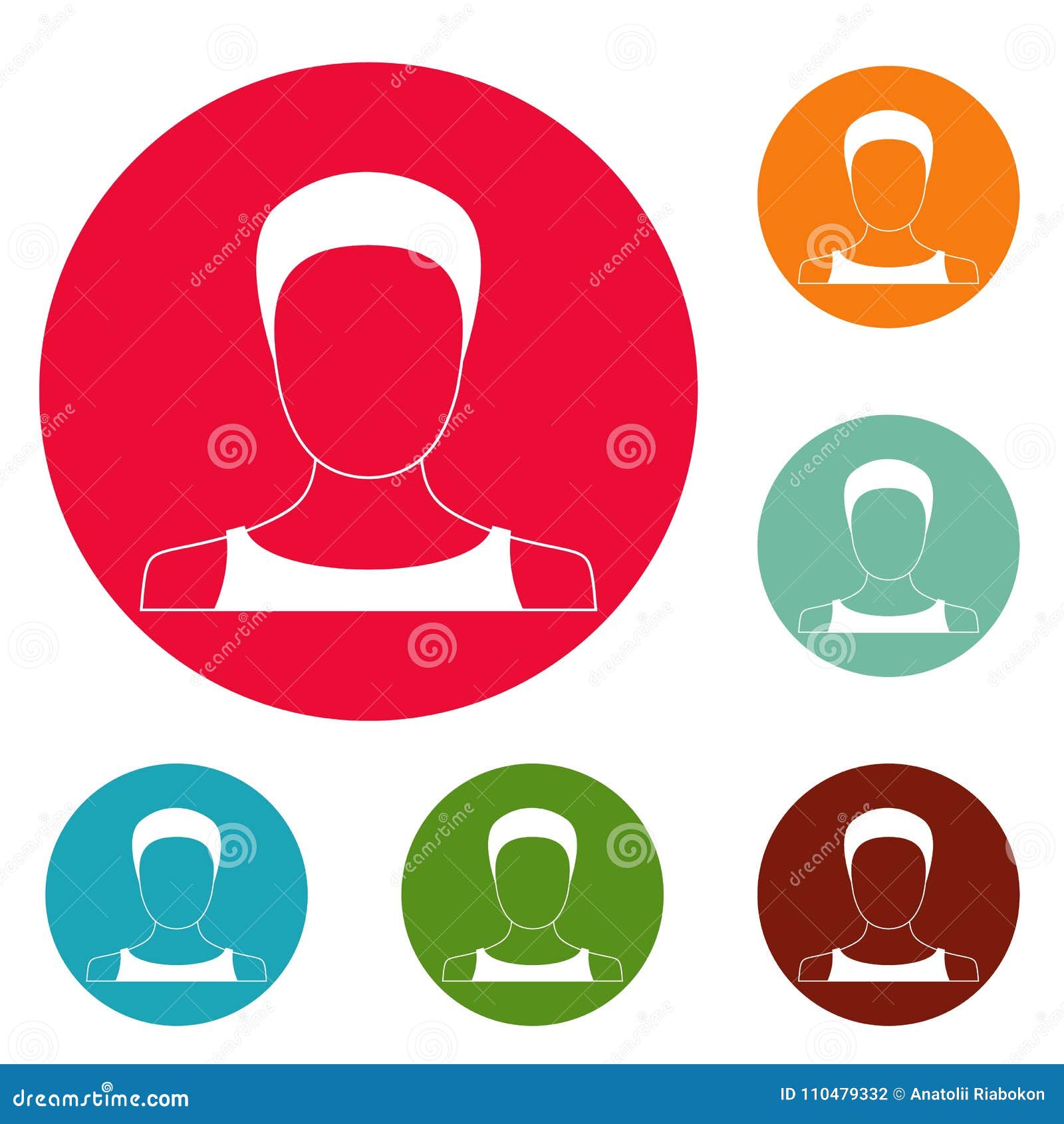 Man User Icons Circle Set Vector Stock Vector - Illustration of male ...