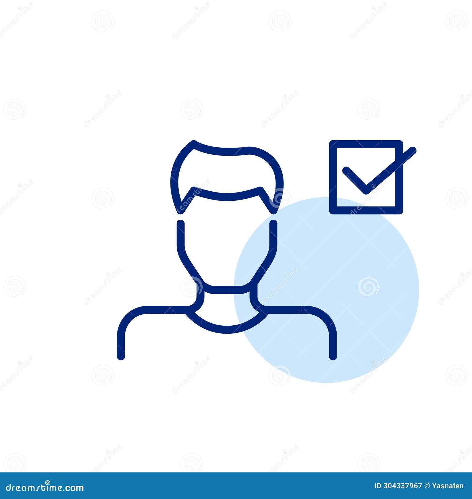 Man User Profile Picture and Check Mark. Approved Candidate Stock ...
