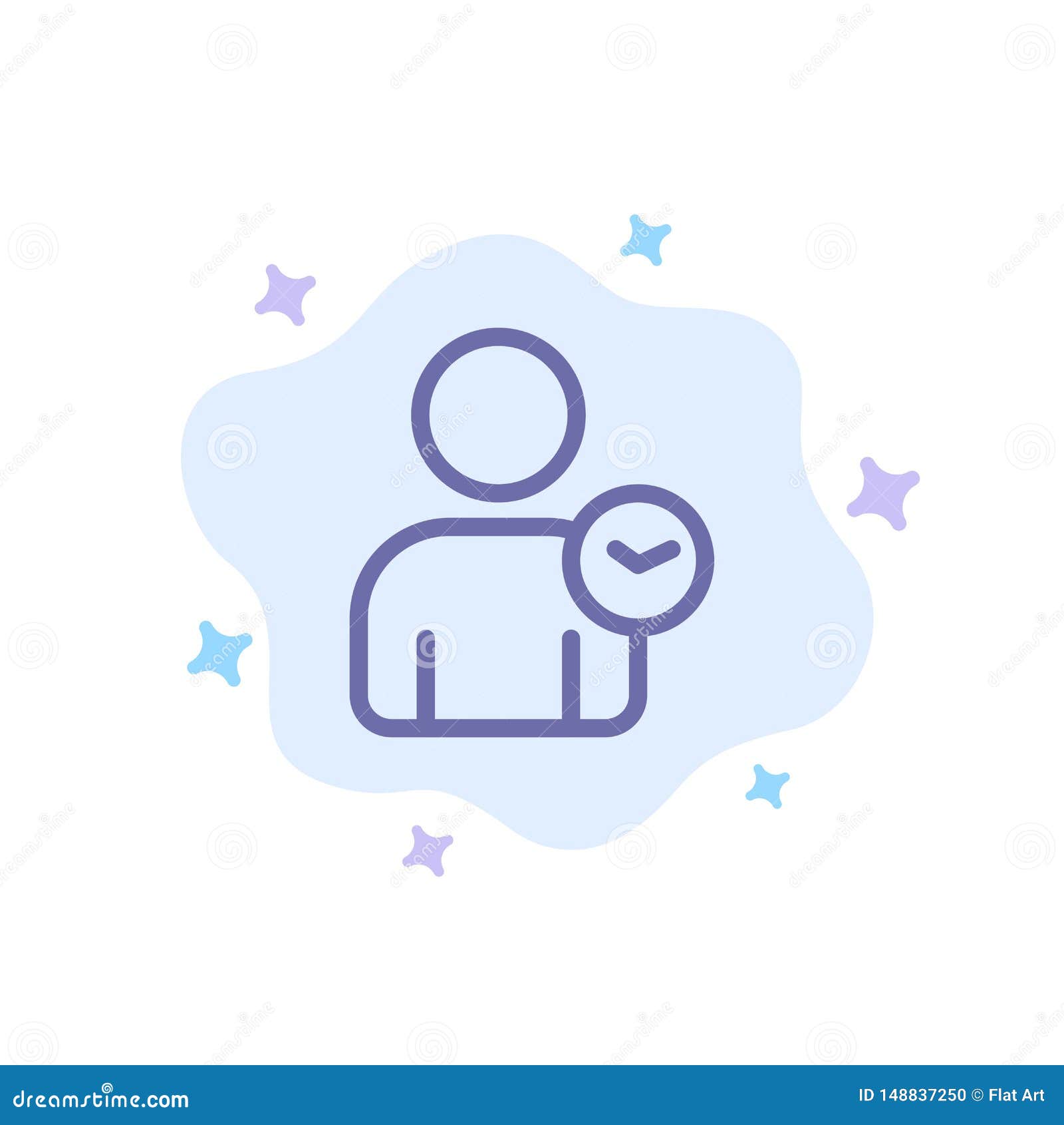 Man, User, Time, Basic Blue Icon on Abstract Cloud Background Stock ...