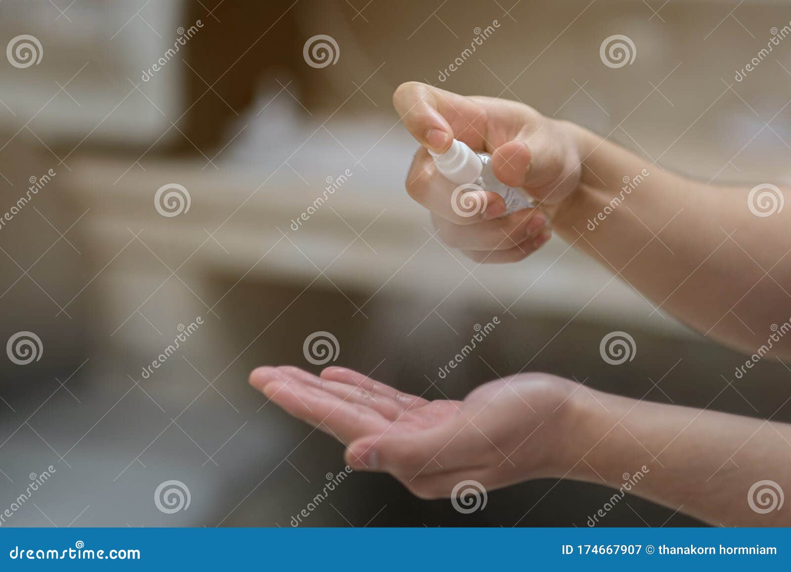 A Man Using Alcohol Spray for Cleaning Hands Stock Image - Image of ...