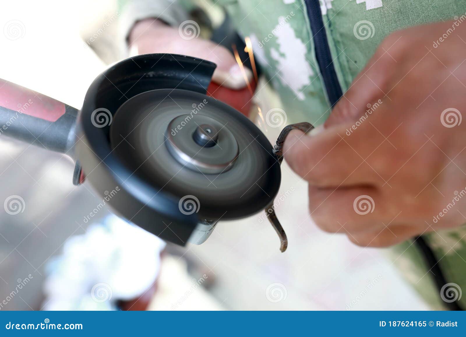 Man using angle grinder stock image. Image of person - 187624165