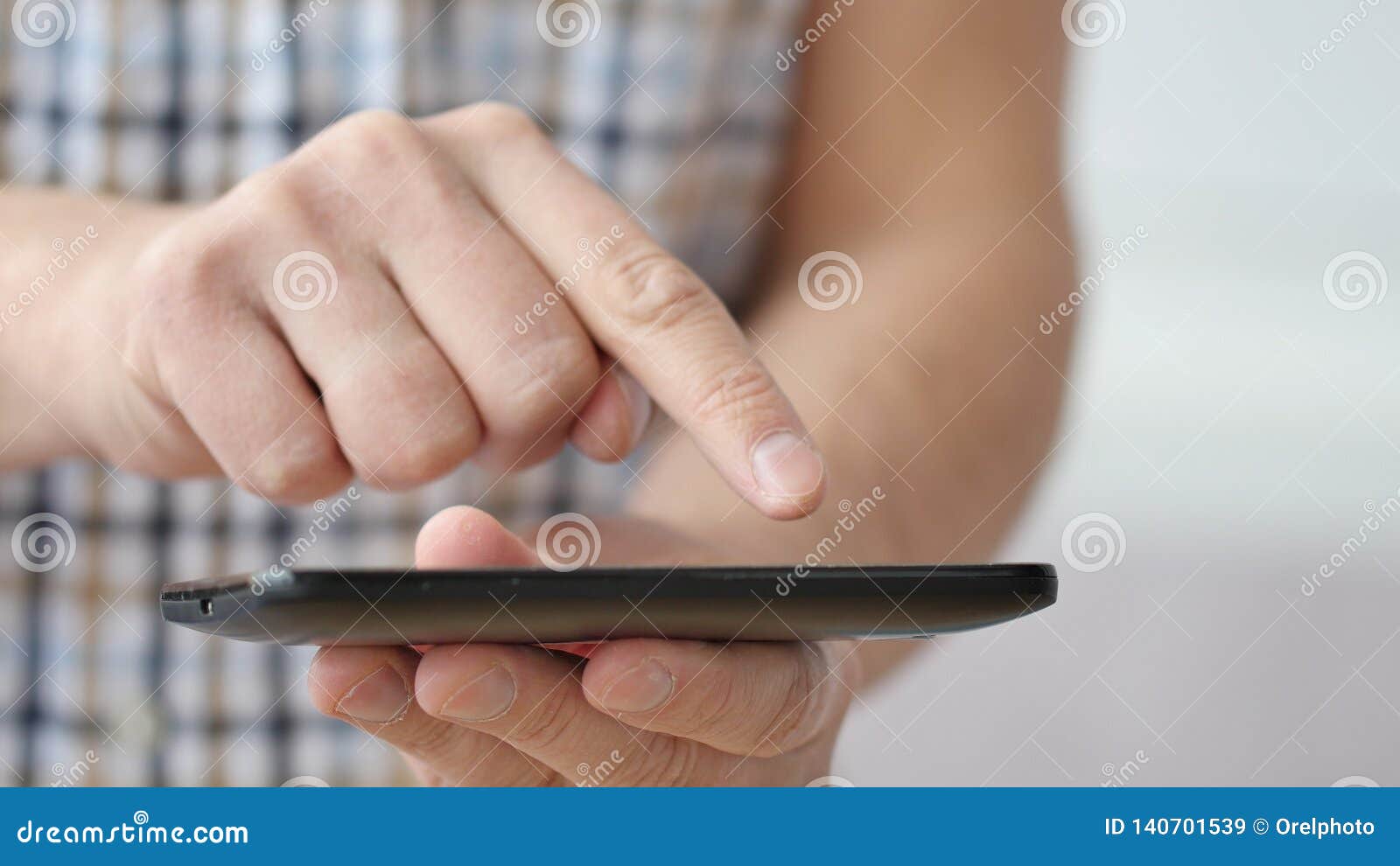 A Man Using Apps on a Mobile Touchscreen Smartphone Stock Image - Image ...