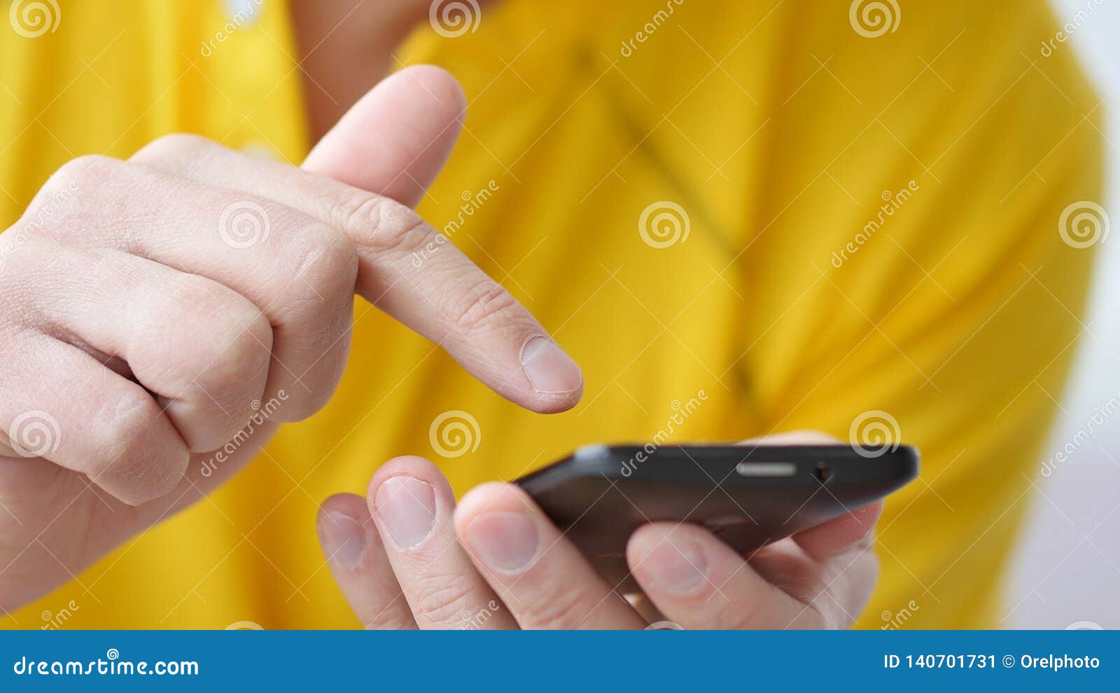 A Man Using Apps on a Mobile Touchscreen Smartphone Stock Image - Image ...