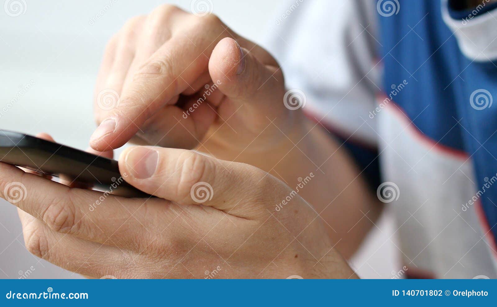 A Man Using Apps on a Mobile Touchscreen Smartphone Stock Photo - Image ...