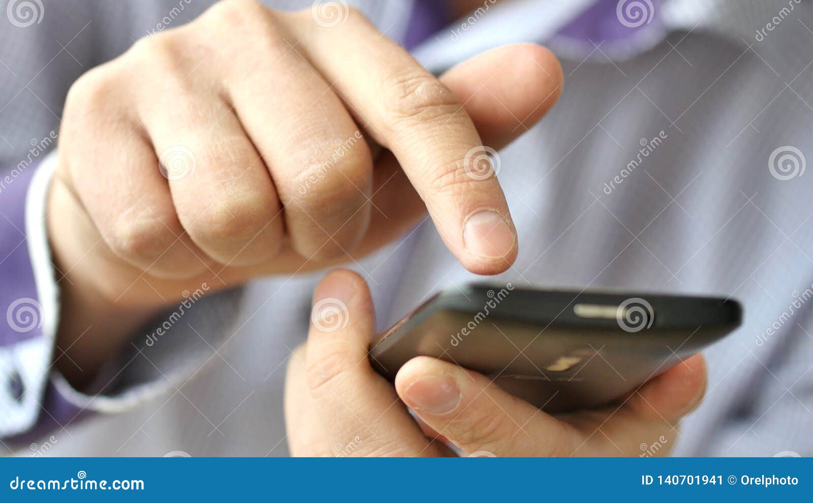A Man Using Apps on a Mobile Touchscreen Smartphone Stock Image - Image ...