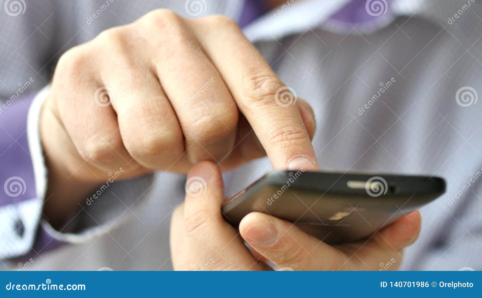A Man Using Apps on a Mobile Touchscreen Smartphone Stock Photo - Image ...