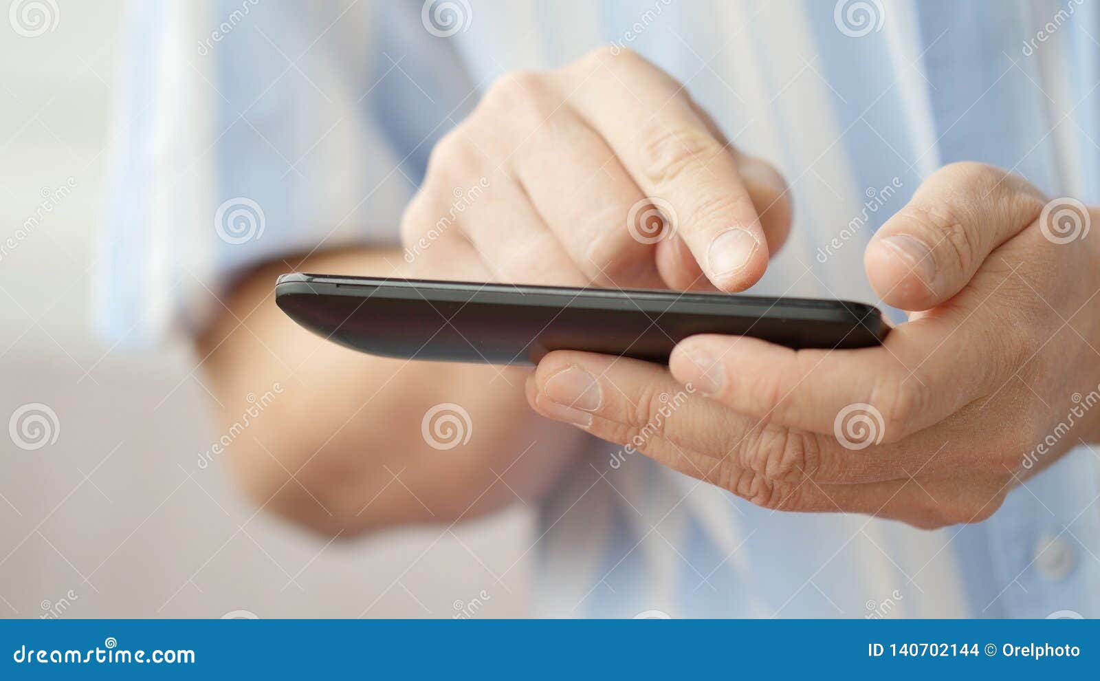 A Man Using Apps on a Mobile Touchscreen Smartphone Stock Photo - Image ...
