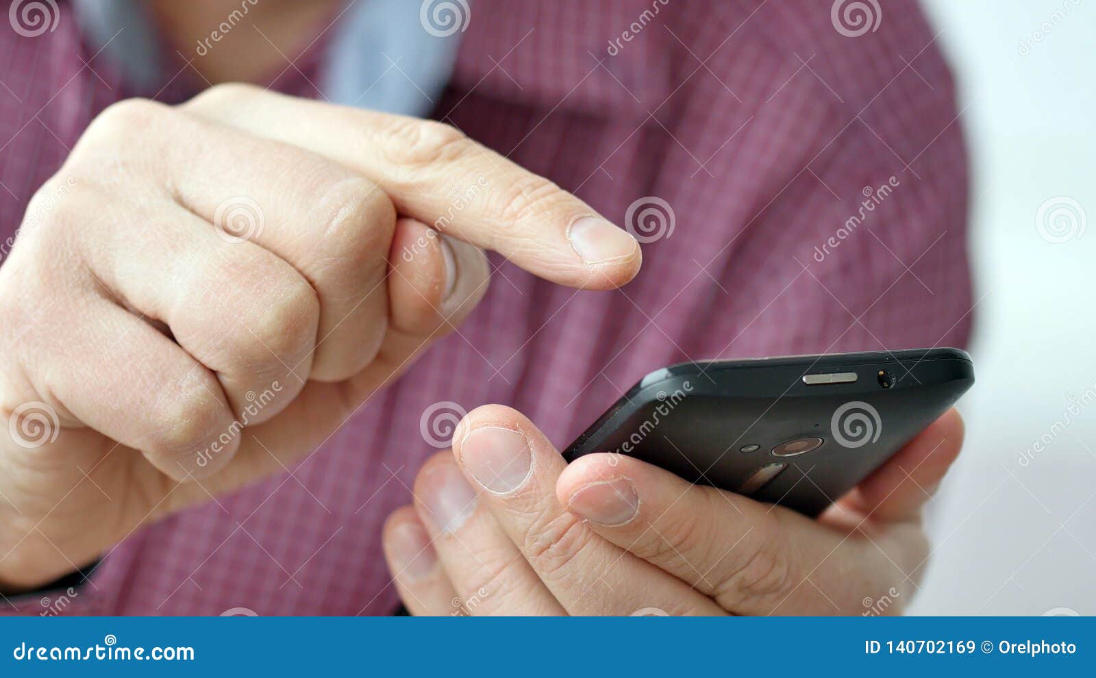 A Man Using Apps on a Mobile Touchscreen Smartphone Stock Image - Image ...