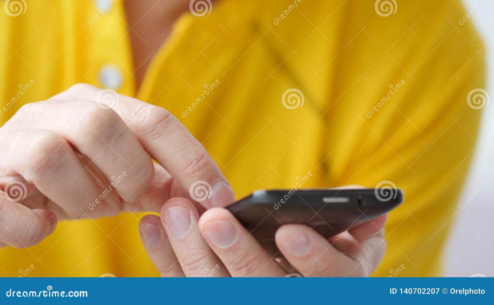 A Man Using Apps on a Mobile Touchscreen Smartphone Stock Image - Image ...