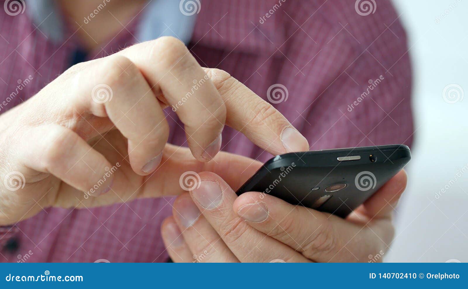 A Man Using Apps on a Mobile Touchscreen Smartphone Stock Photo - Image ...