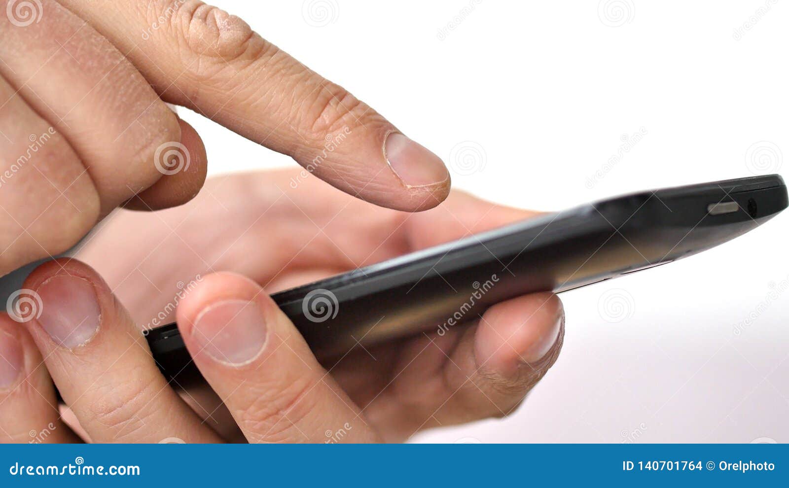 A Man Using Apps on a Mobile Touchscreen Smartphone Stock Photo - Image ...