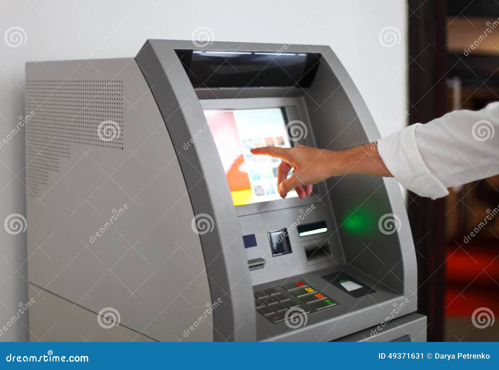 Man using banking machine stock image. Image of closeup - 49371631