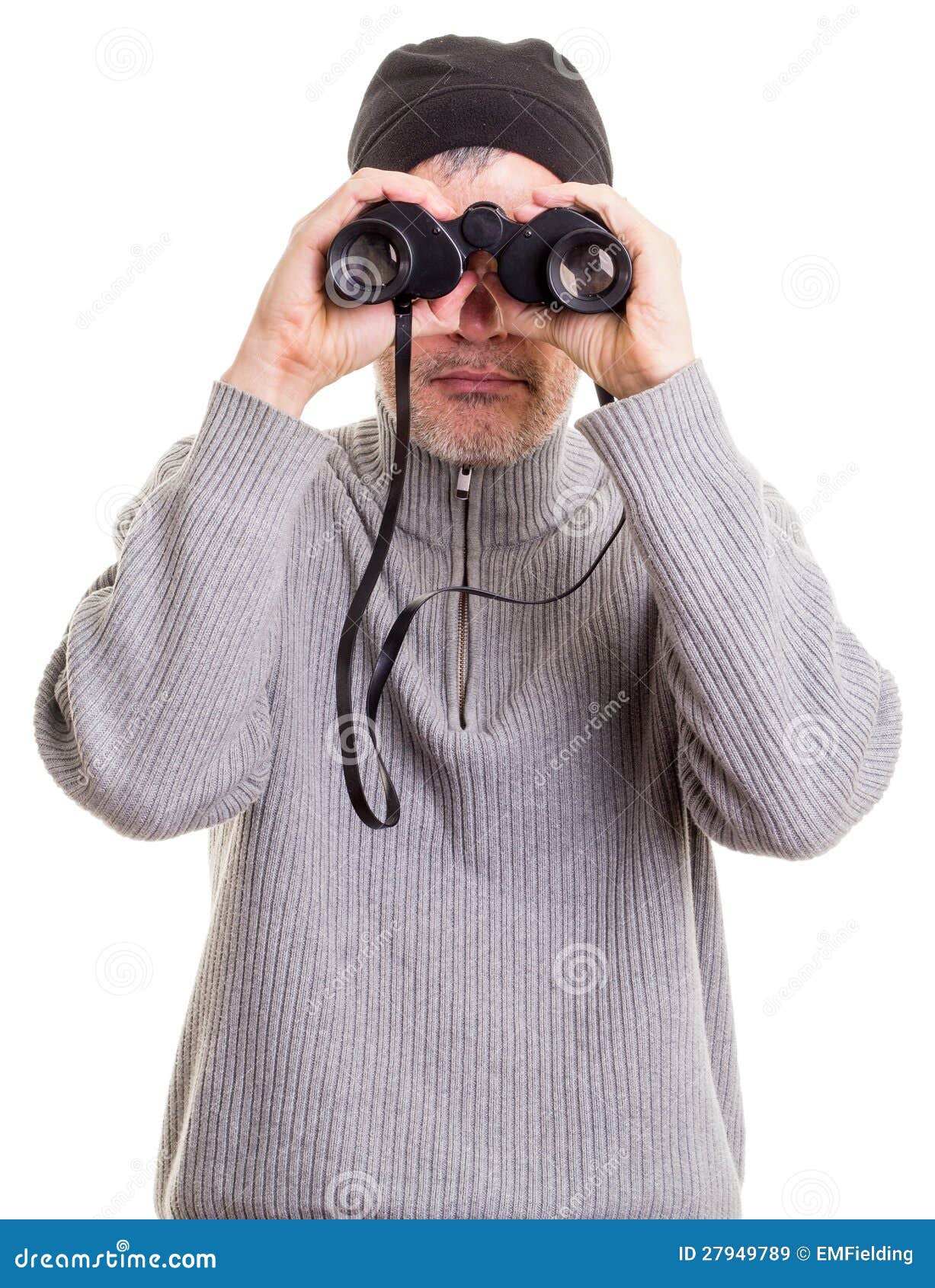 Man using binoculars stock image. Image of shore, viewer - 27949789
