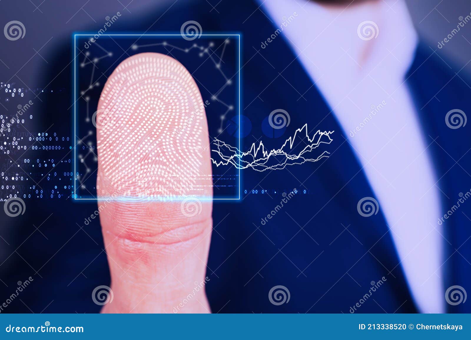 Man Using Biometric Fingerprint Scanner, Closeup View Stock Photo ...