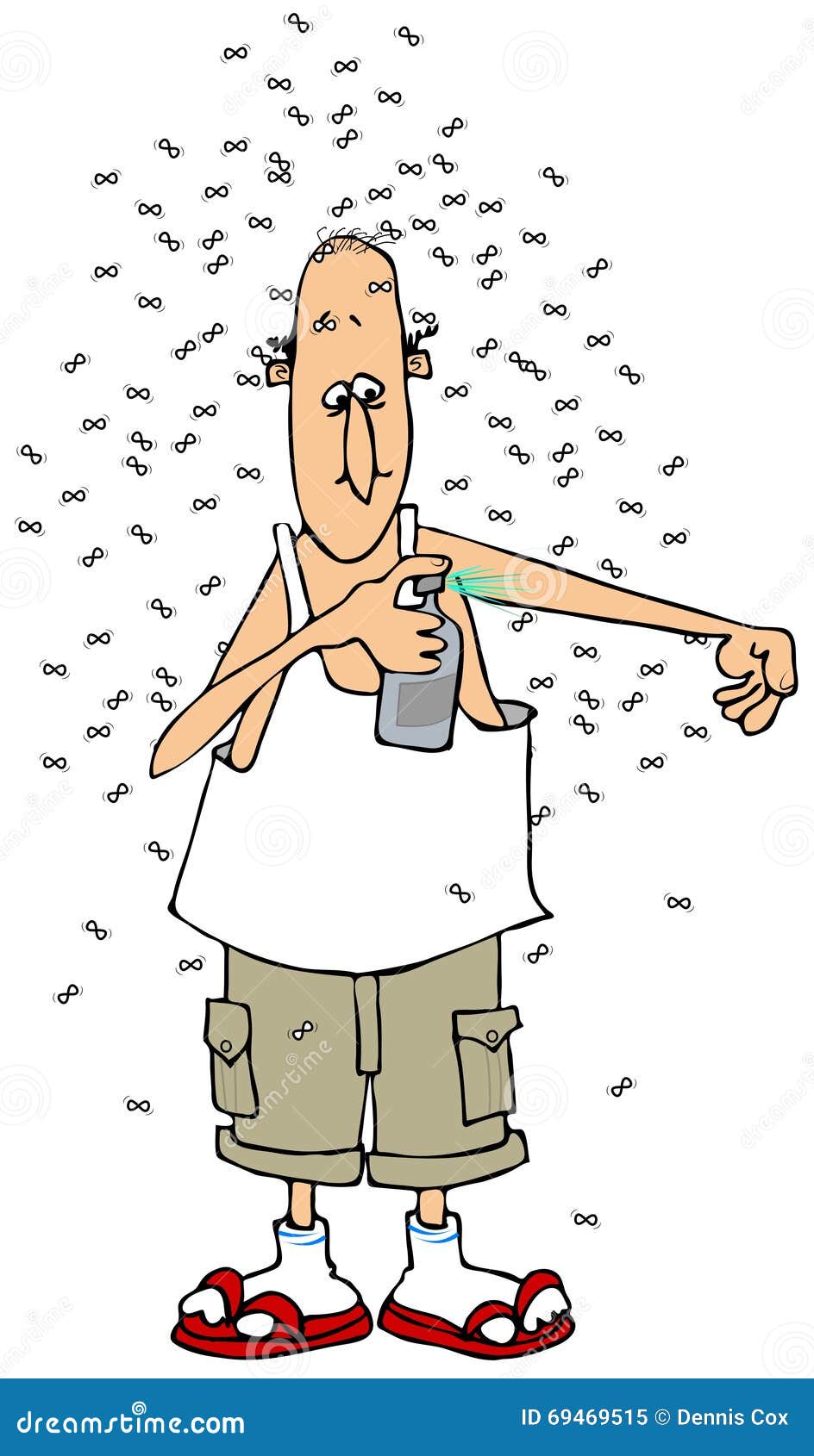 Man using bug spray stock illustration. Illustration of bald - 69469515