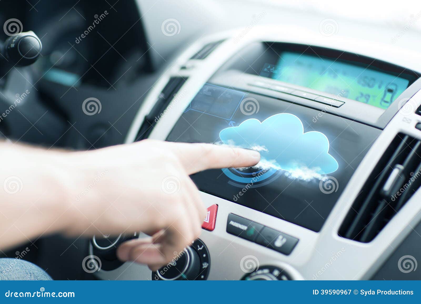 Man Using Car Control Panel Stock Image - Image of future, display ...