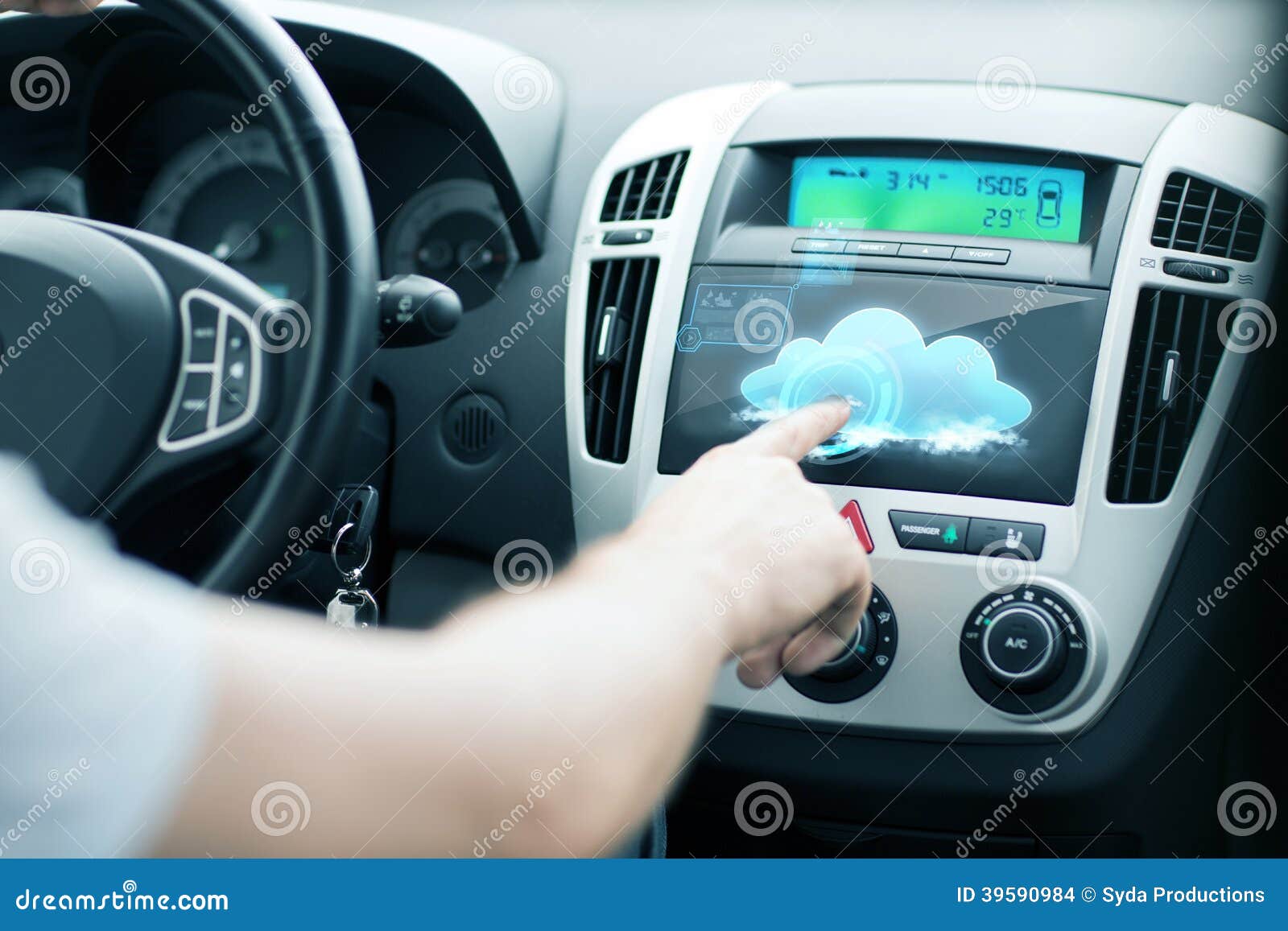 Man Using Car Control Panel Stock Photo - Image of people ...