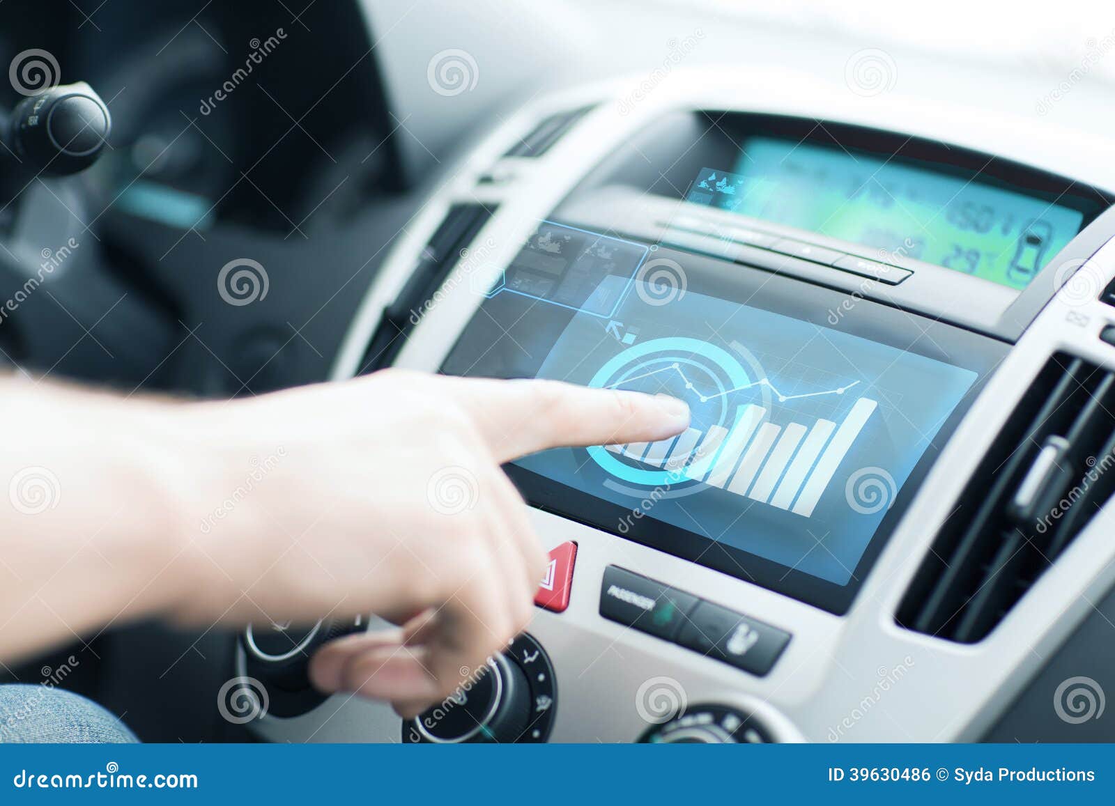 Man Using Car Control Panel Stock Photo - Image of finances, analysis ...