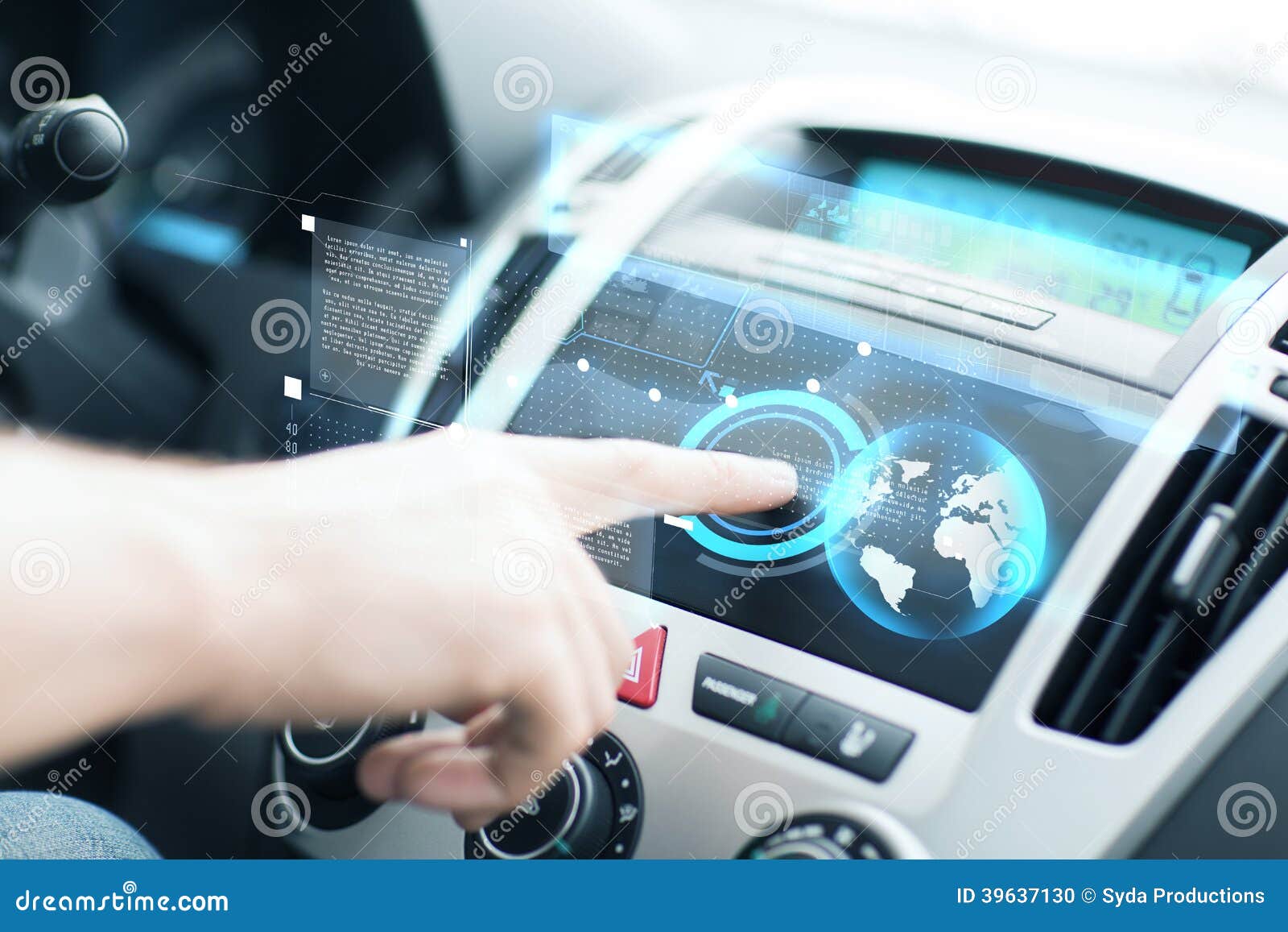 Man Using Car Control Panel Stock Photo - Image of network, auto: 39637130