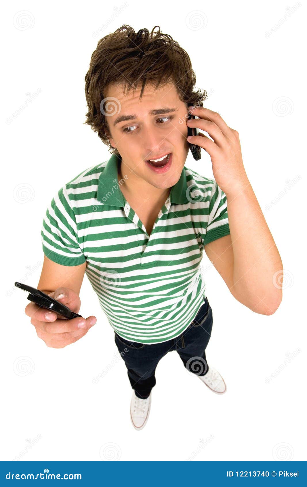 Man using cell phone stock photo. Image of view, technology - 12213740