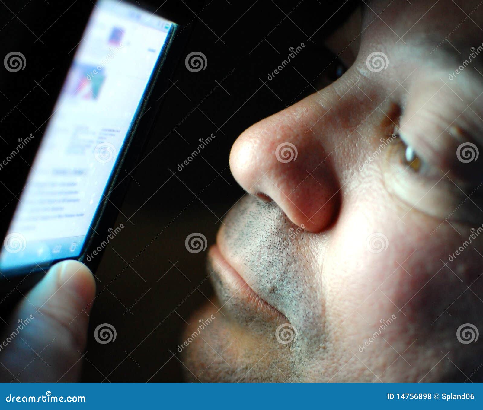 Man using cell phone. stock photo. Image of call, night - 14756898