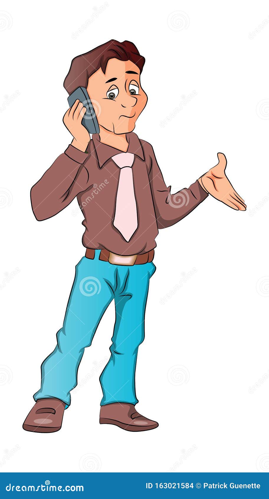 Man Using a Cellphone, Illustration Stock Vector - Illustration of talk ...