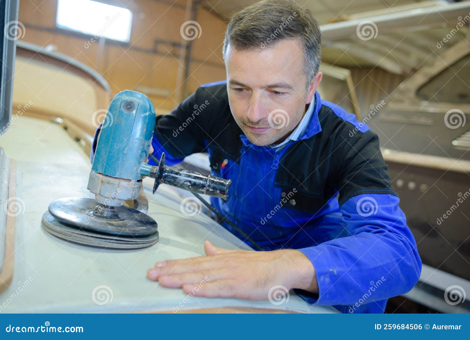 Man using circular sander stock photo. Image of repair - 259684506