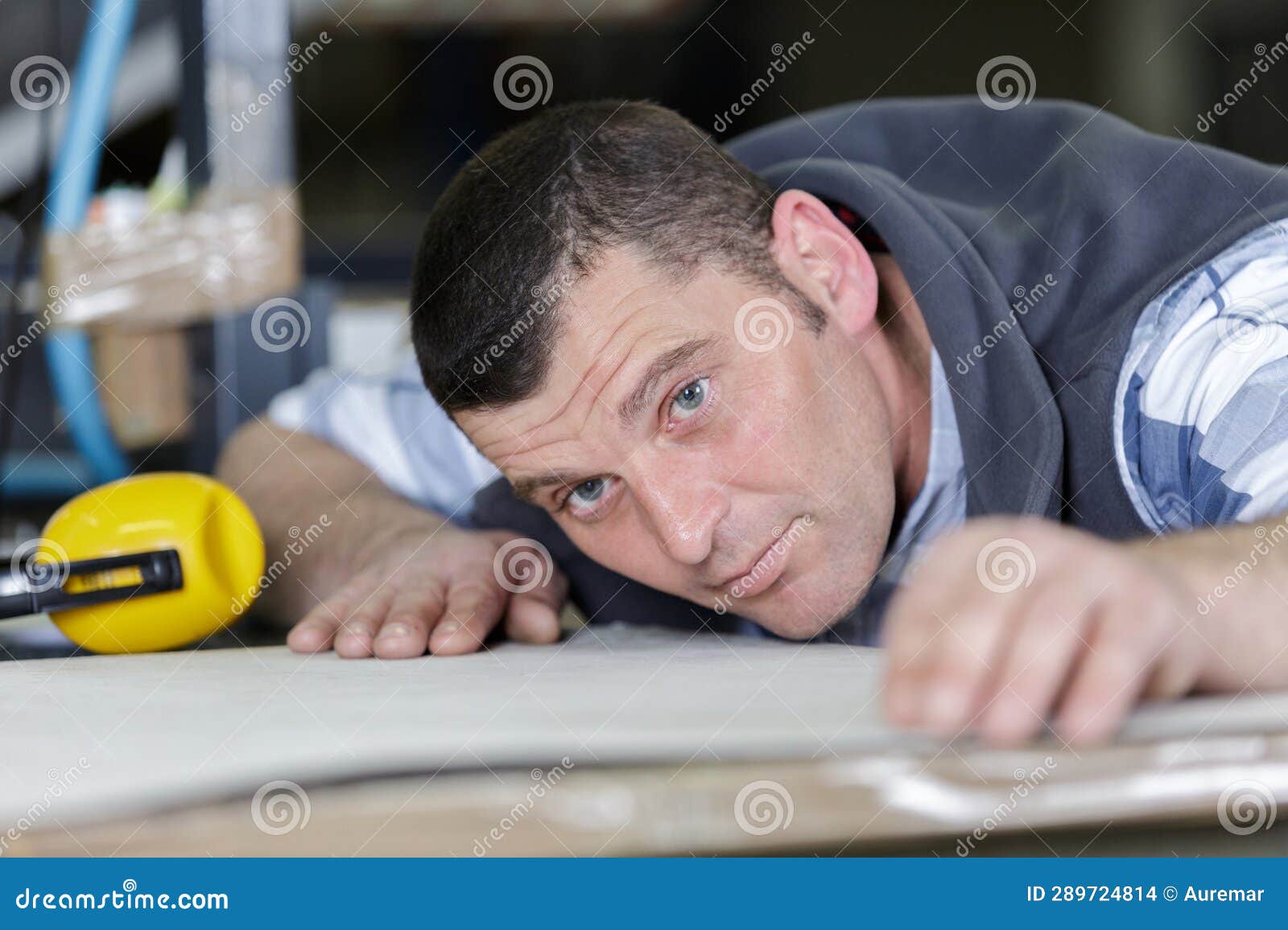 Man Using Circular Saw in Carpentry Workshop Stock Photo - Image of ...
