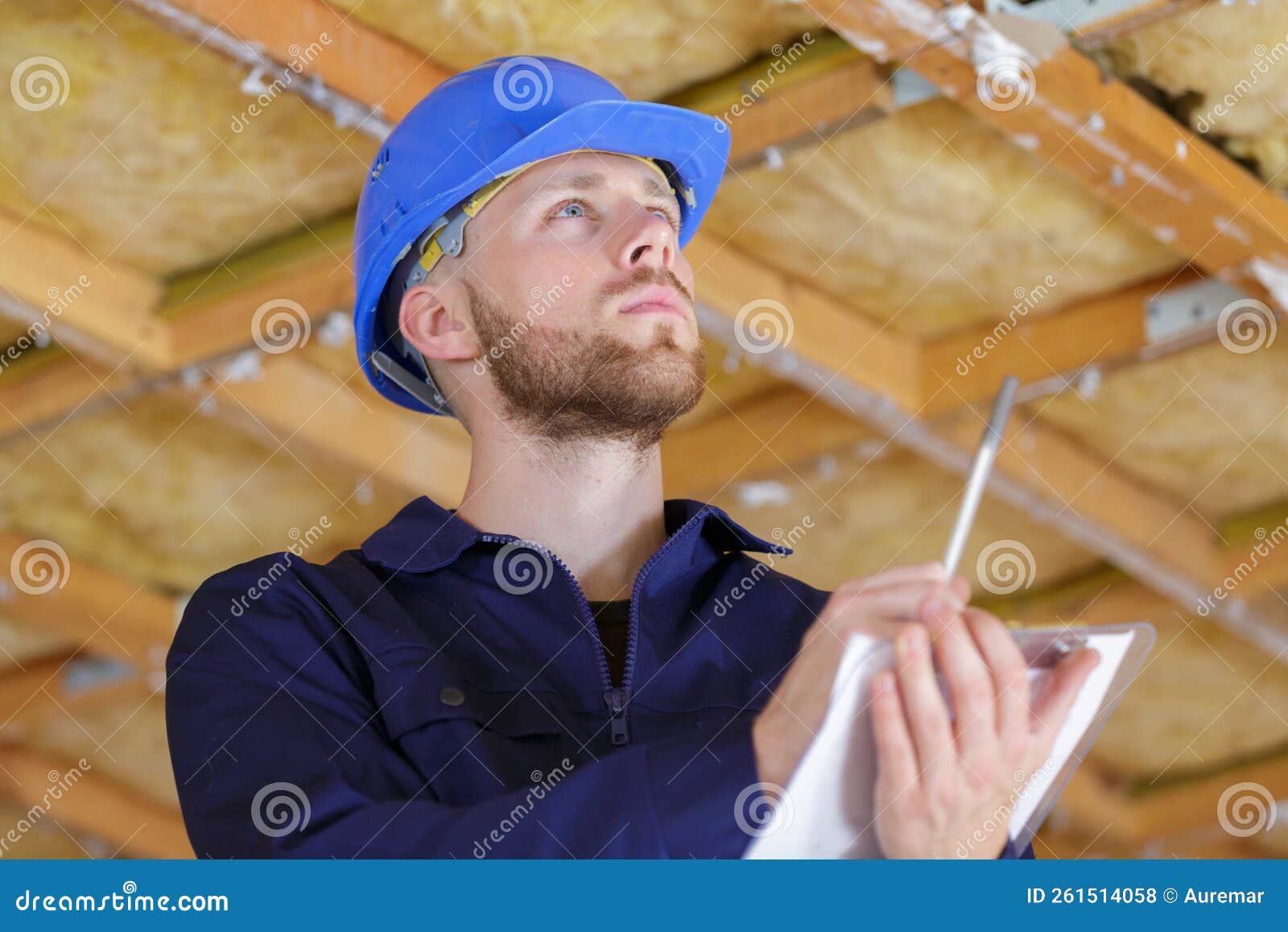 Man using clipboard safety stock photo. Image of equipment - 261514058
