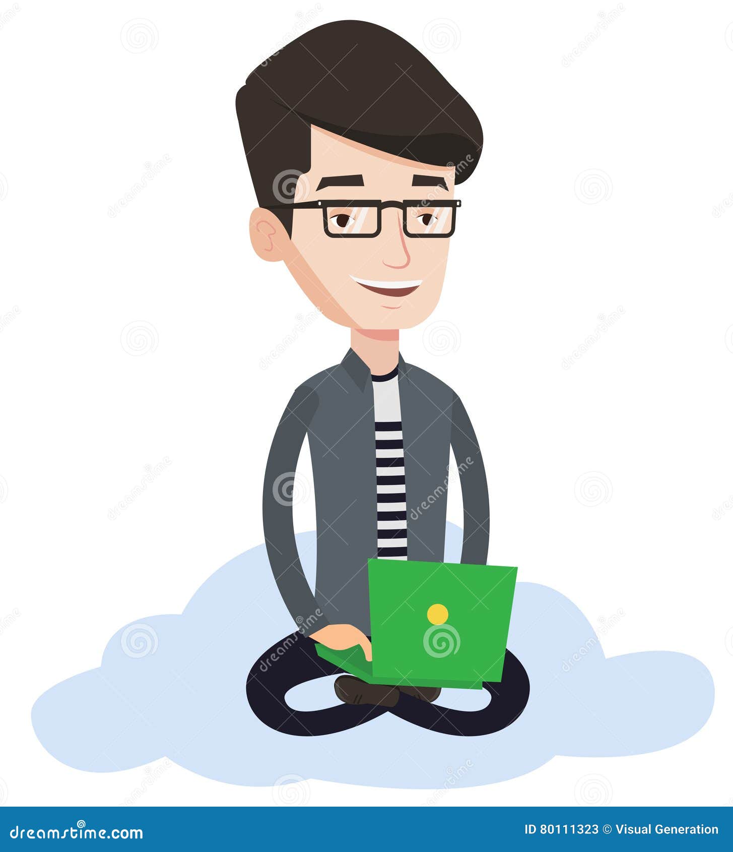 Man Using Cloud Computing Technology. Stock Vector - Illustration of ...
