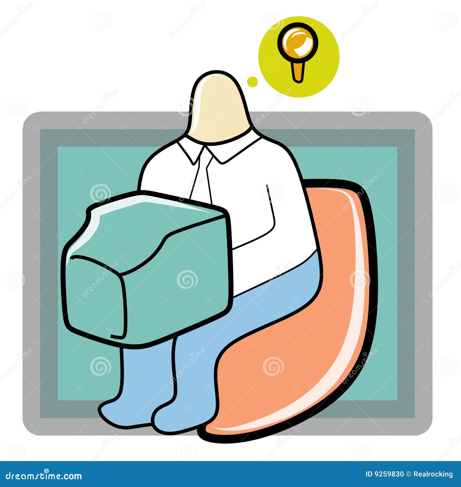 Man using computer stock vector. Illustration of chair - 9259830