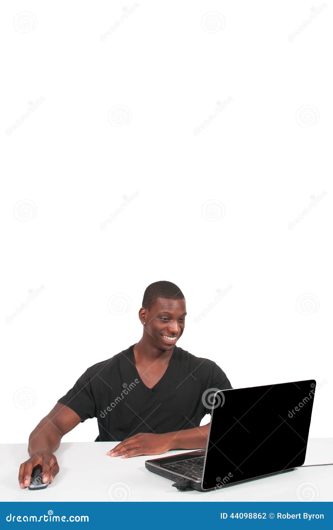 Man Using Computer stock photo. Image of diverse, male - 44098862