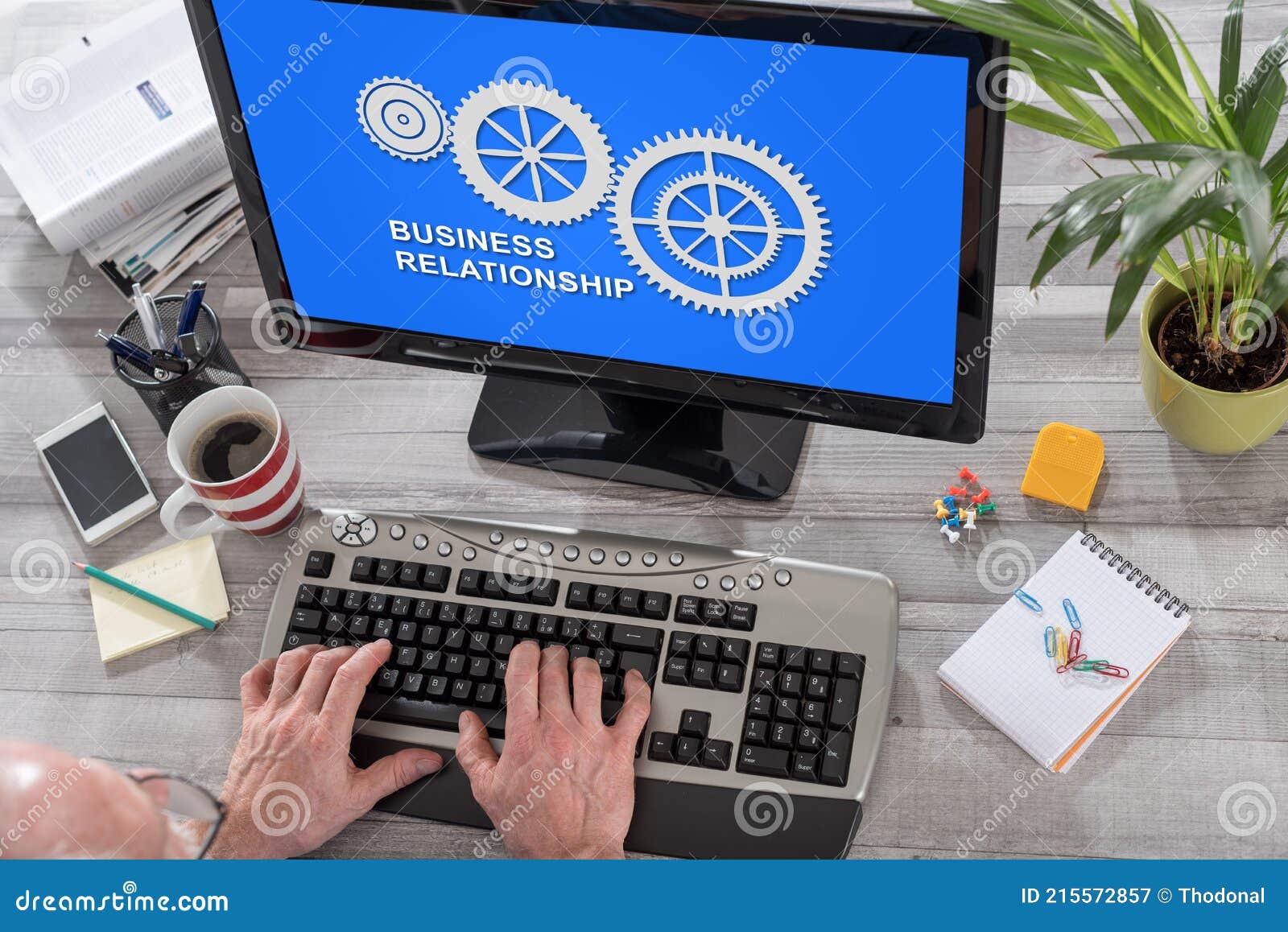 Business Relationship Concept on a Computer Stock Image - Image of ...