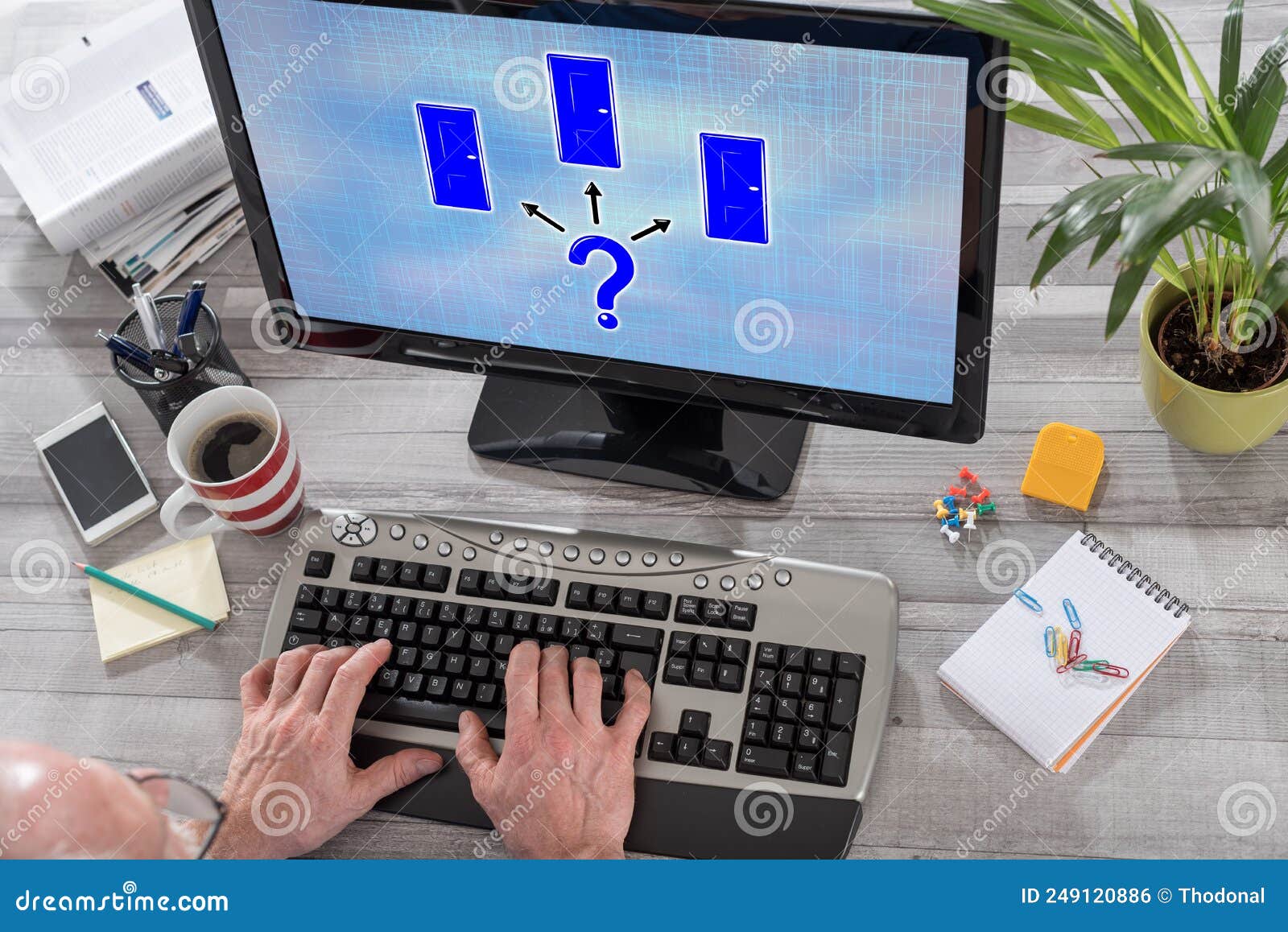 Choice Concept on a Computer Stock Photo - Image of door, application ...