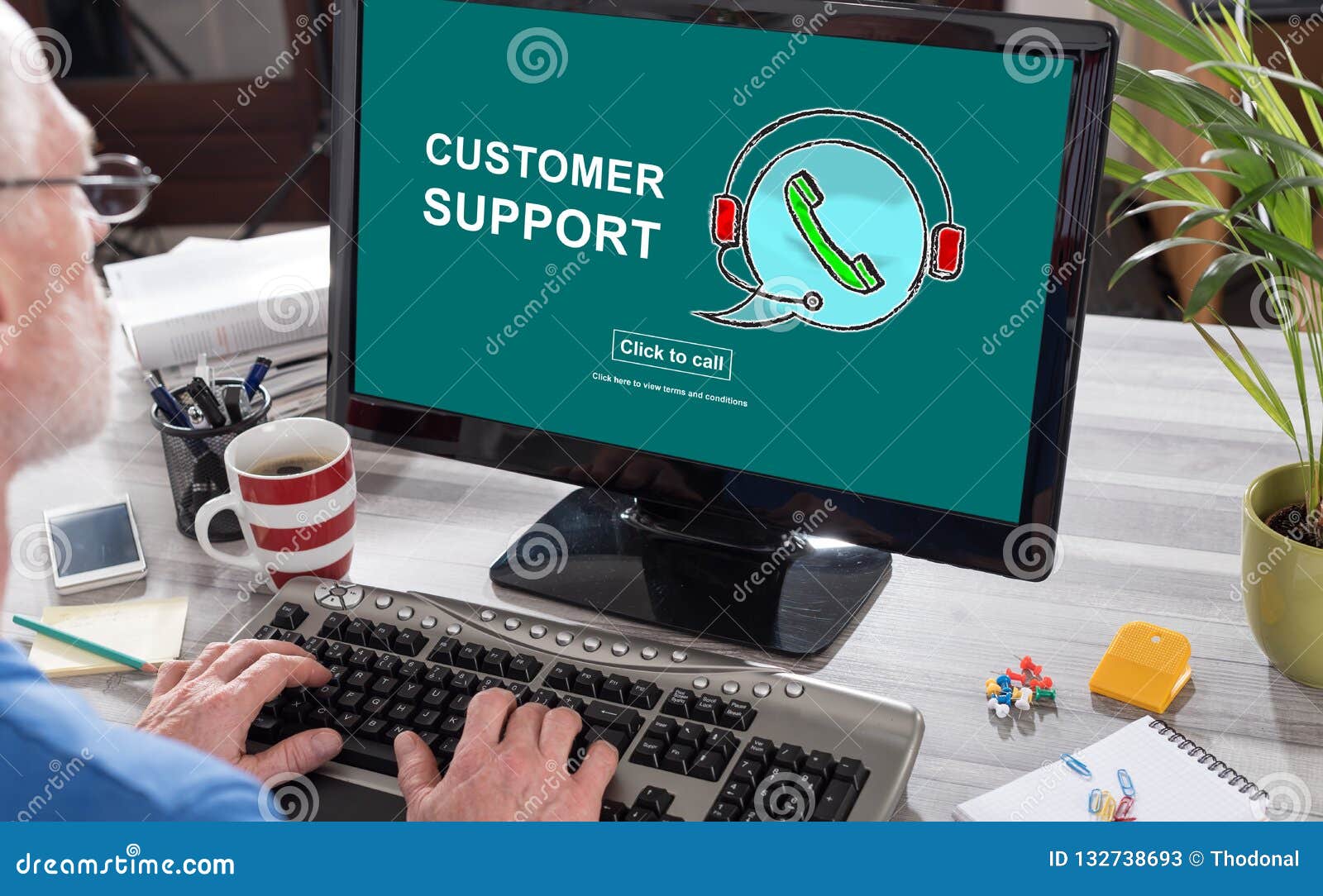 Customer Support Concept on a Computer Stock Image - Image of customer ...