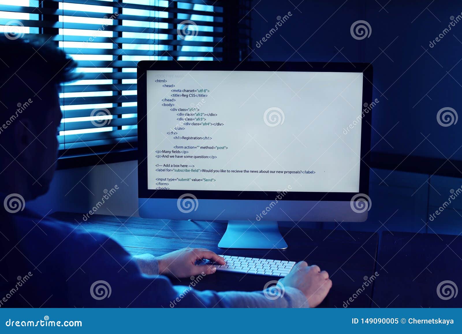 Man Using Computer. Criminal Offence Stock Image - Image of hacker ...