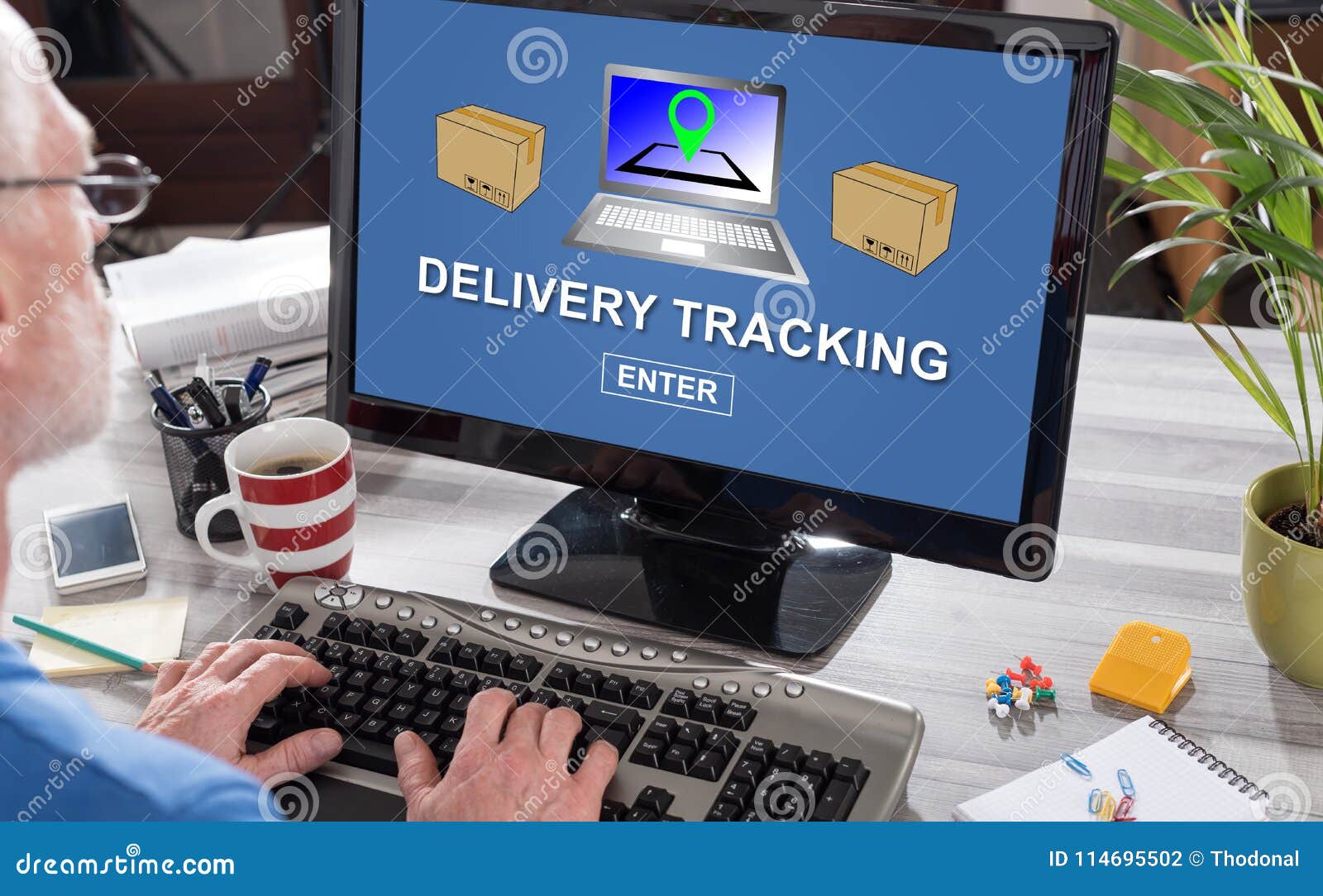 Delivery Tracking Concept on a Computer Stock Photo - Image of mail ... Delivery Tracking Concept on a Computer Stock Photo - Image of mail ...